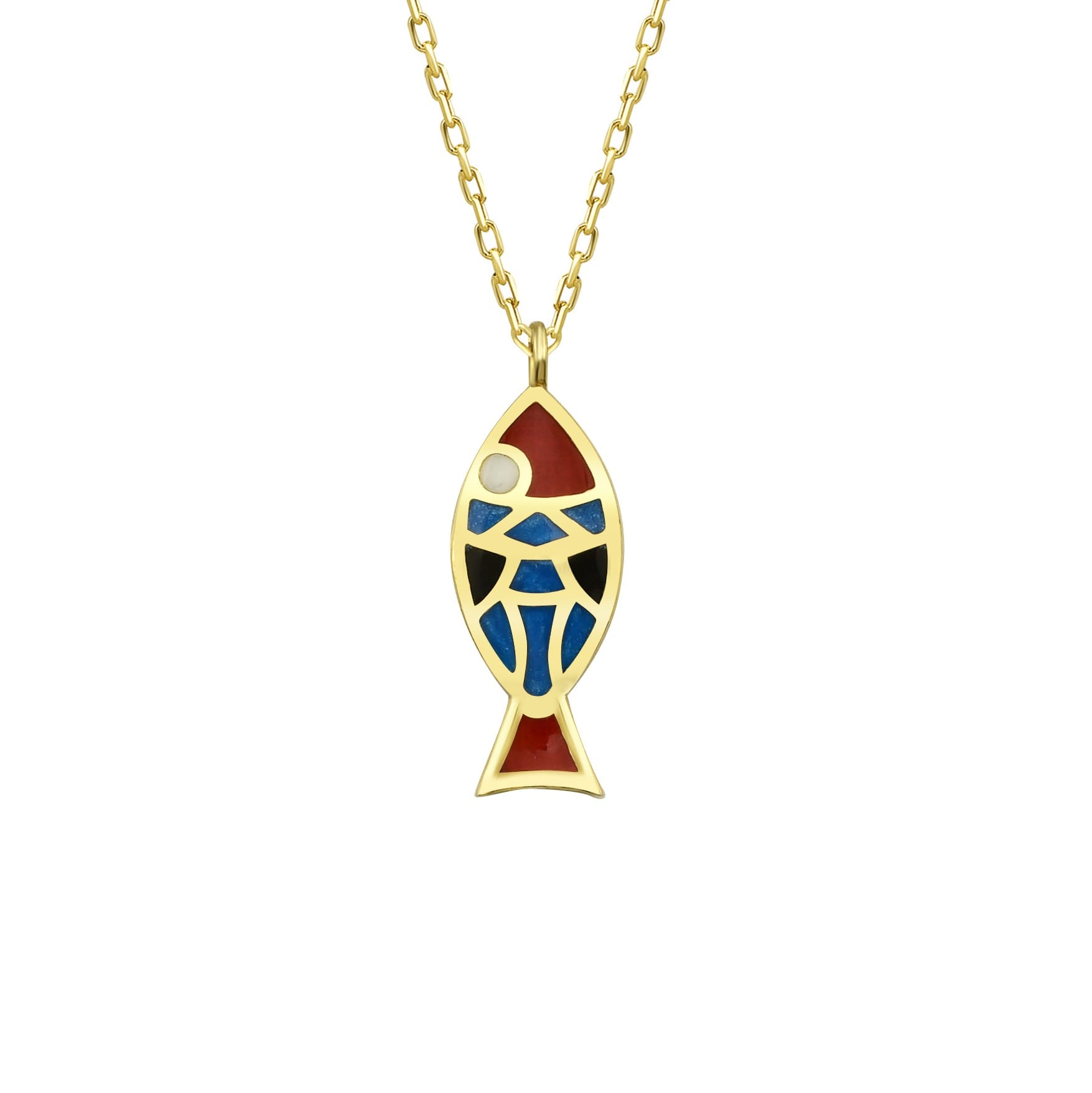 14K Real Solid Gold Fish Necklace for Women – Latika Jewelry
