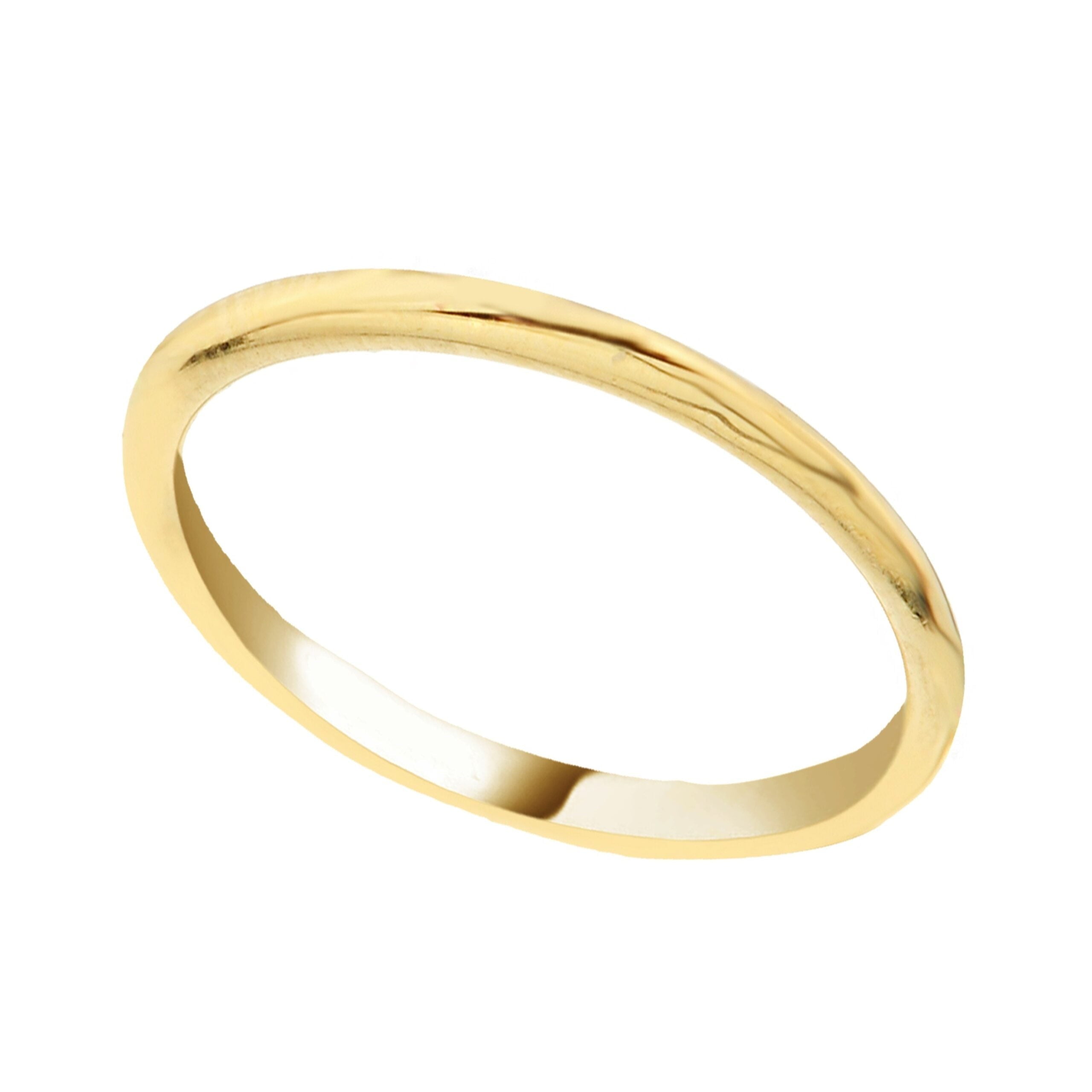 14K Real Solid Gold Polished Simple Band Ring For Women – Latika Jewelry